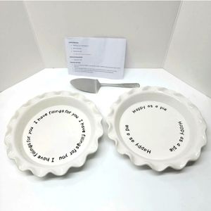 Parini | Kitchen | Parini White Ceramic 3 Piece Baking Pie Dish Set ...
